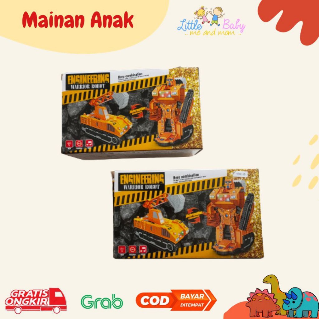 Jual Mainan Anak Engineering Warrior Robot Jadi Tank Beko Enginering ...