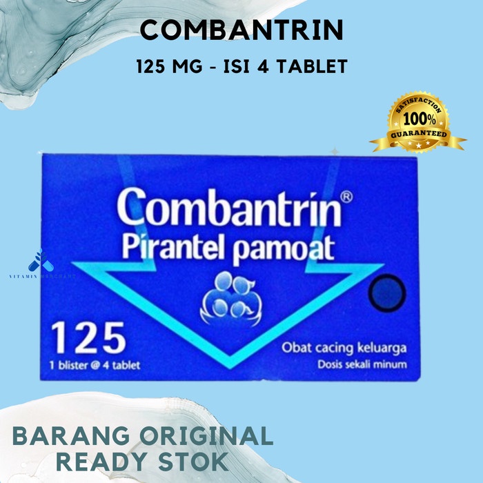 Jual COMBANTRIN TABLET 125 MG / OBAT CACING / (1 BLISTER ISI 4 TABLET ...