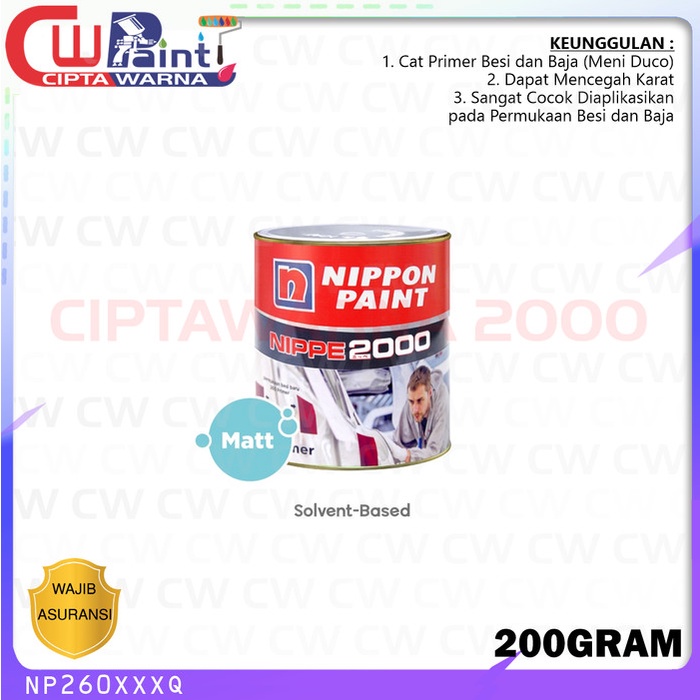 Jual Nippe 2000 260 Primer Dasar Duco Meni Besi Oxide Red Abu 200gr NIPSEA | Shopee Indonesia