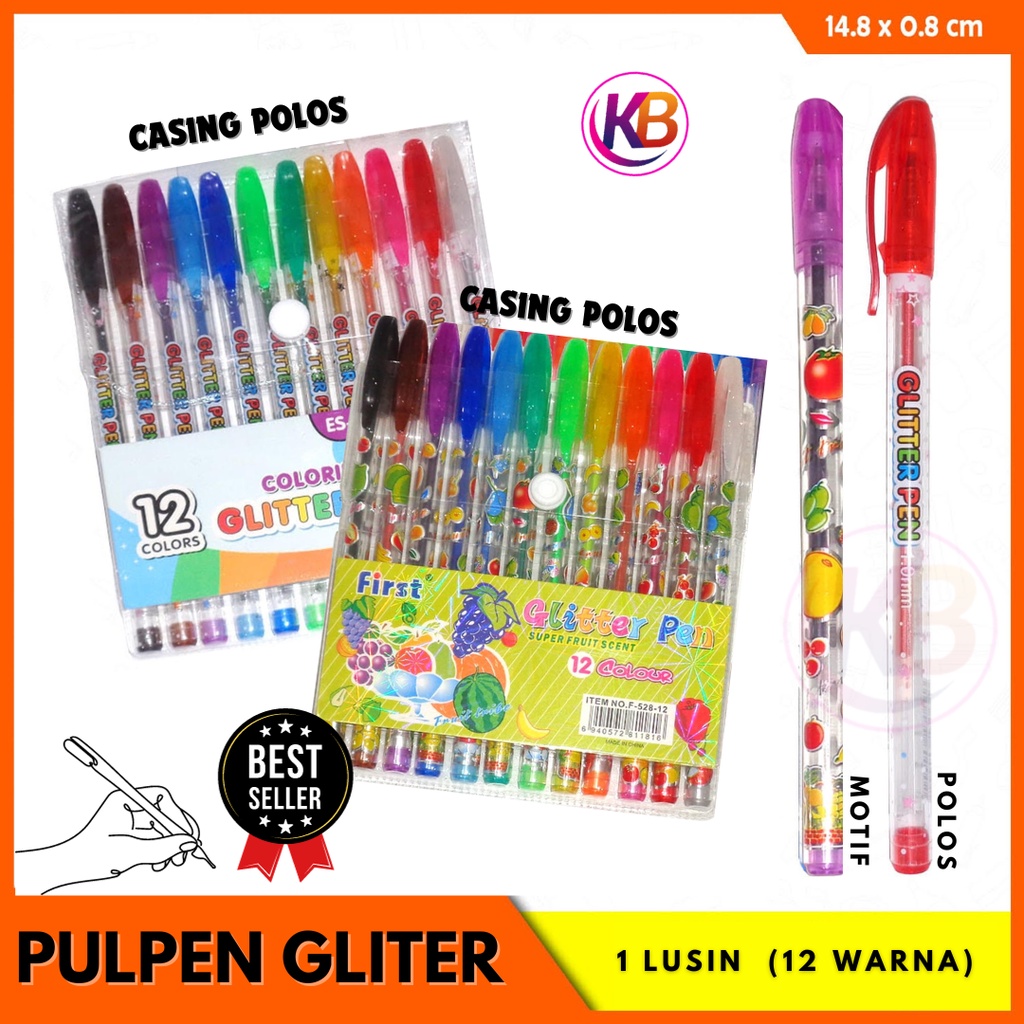 Jual Pulpen Gel Glitter Warna-warni / Pena Gel / Pulpen Glitter ...