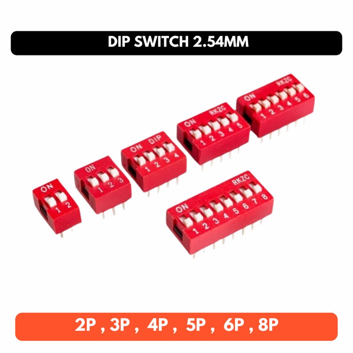 Jual DIP Switch Toggle 2P 3P 4P 5P 6P 8P 2 3 4 5 6 8 P Pin 2.54mm 2.54 mm | Shopee Indonesia