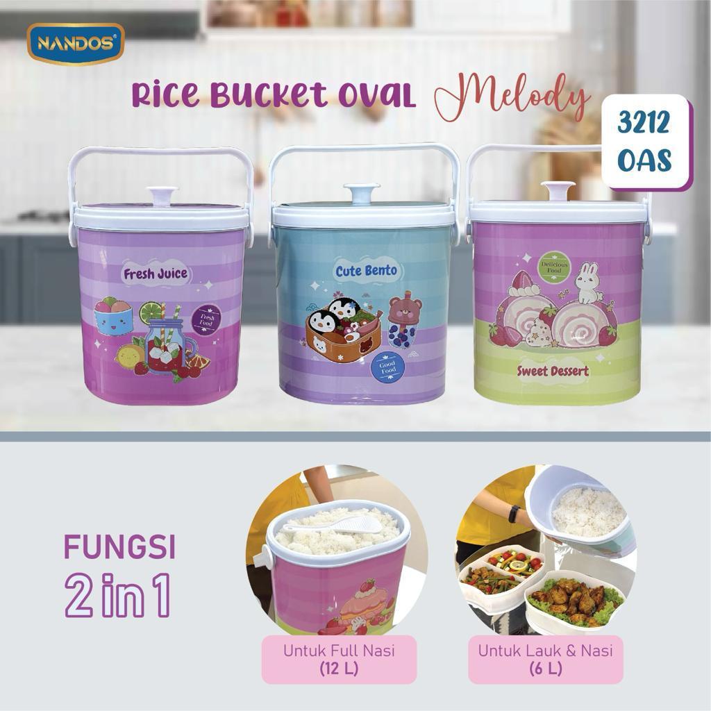 Jual NAIBA - TERMOS NASI - RICE BUKET OVAL MELODY | Shopee Indonesia