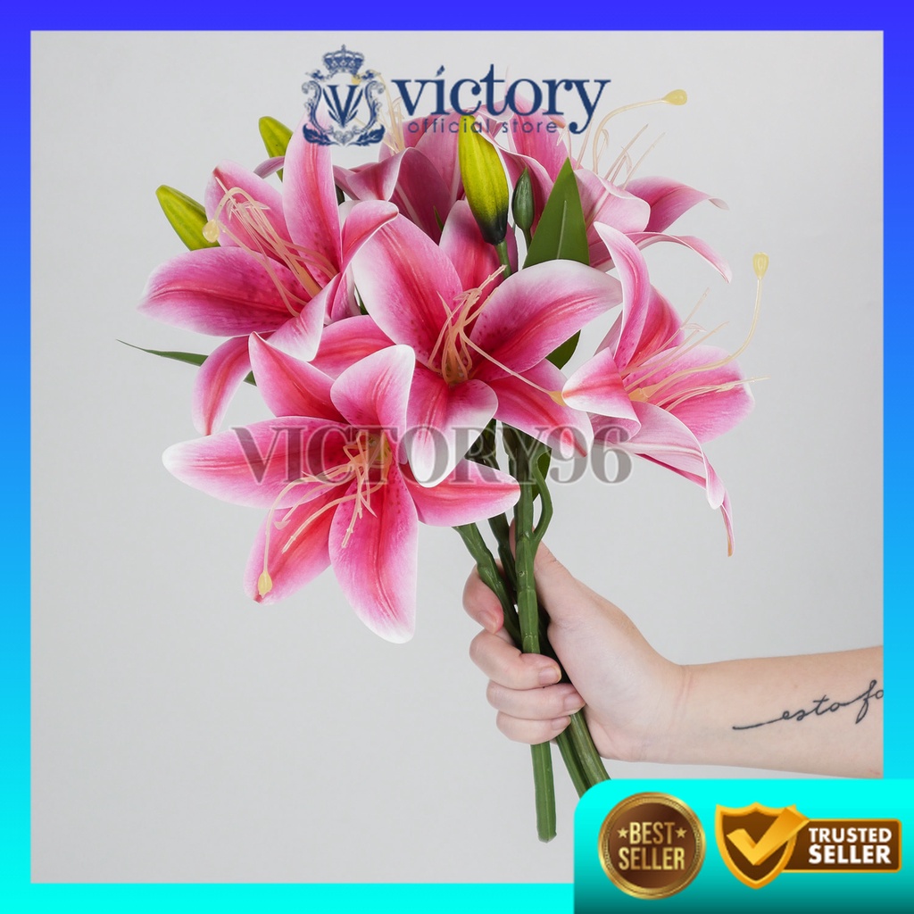 Jual Bunga Lily Latex Cabang 2 Artificial Bunga lily Palsu Tiger Lilies ...