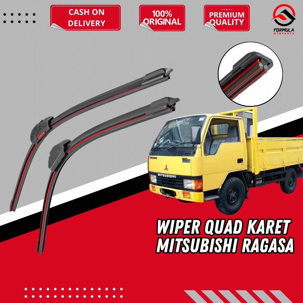 Jual Wiper Quad Blade Mobil Mitsubishi Truk Ragasa Model 4 Lapis Karet ...