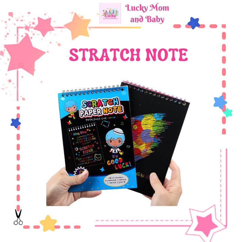 Jual [LMB] Magic Color Rainbow Scratch Paper Note book 14X20cm | Shopee ...