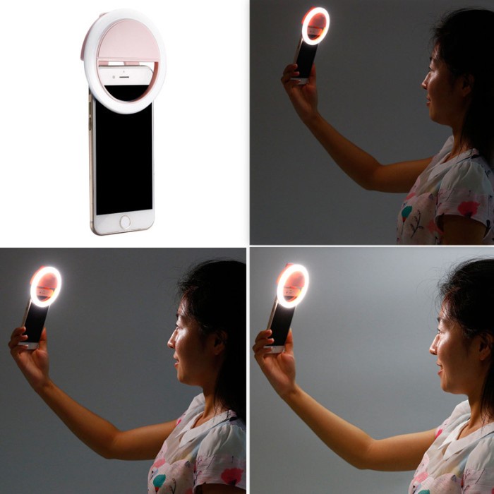 Jual Lampu Buat Selfie Aksesories Handphone dengan LED Ring Light Kecil ...