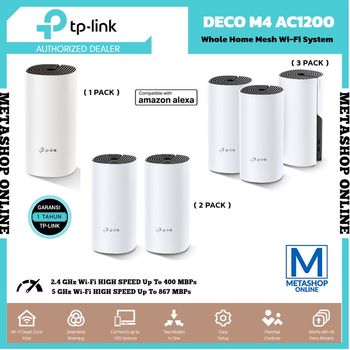 Jual TP-LINK DECO M4 AC1200 Whole Home Mesh Wi-Fi System Router TPLINK ...