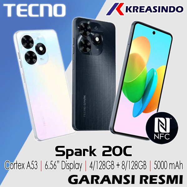 Jual TECNO Spark 20C NFC 4/128 8/128 Ram 4GB 8GB Internal 128GB Resmi | Shopee Indonesia