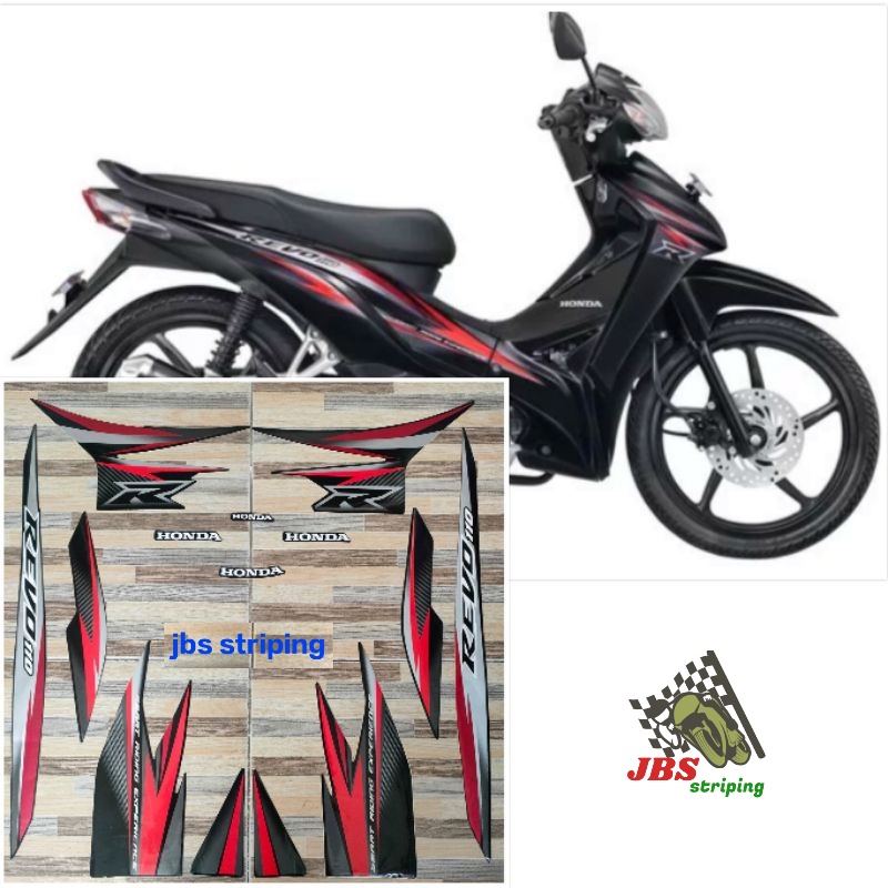 Jual Striping Honda Revo 110 CW hitam tahun 2012 2013 stiker revo ...