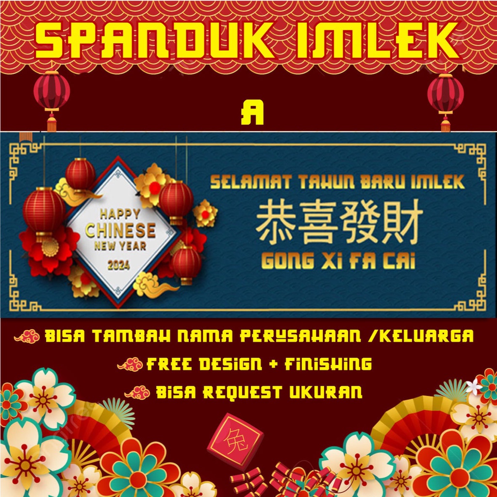Jual Cetak Spanduk - Banner IMLEK - Gong Xi Fa Cai | Shopee Indonesia