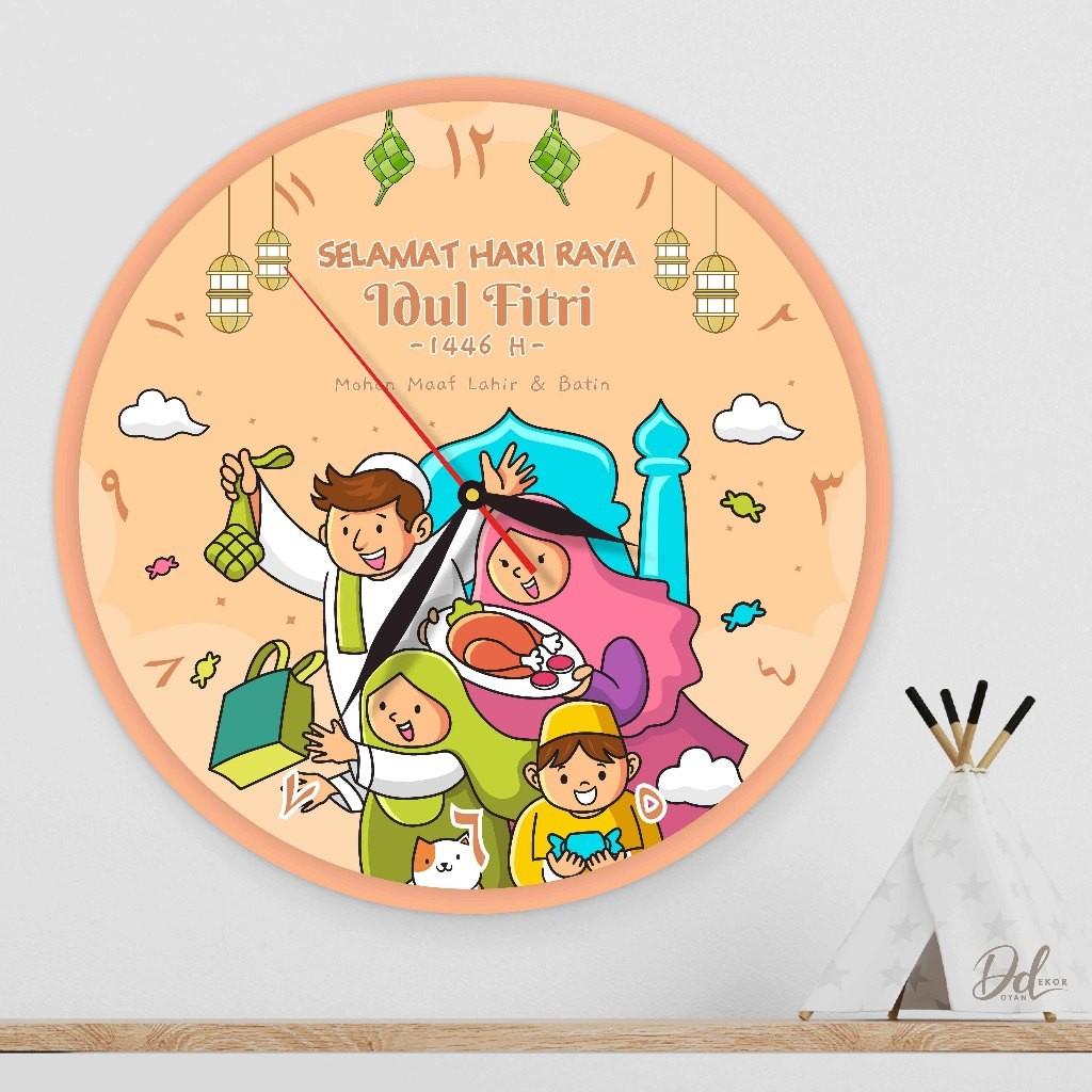 Jual UK 20CM /Jam Dinding Happy Eid Al Fitr /Islami Pajangan /Parcel ...