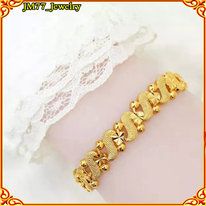 Jual gelang emas asli 24k lapis emas mudah kadar 17,7 dapat surat toko promo...COD | Shopee ...