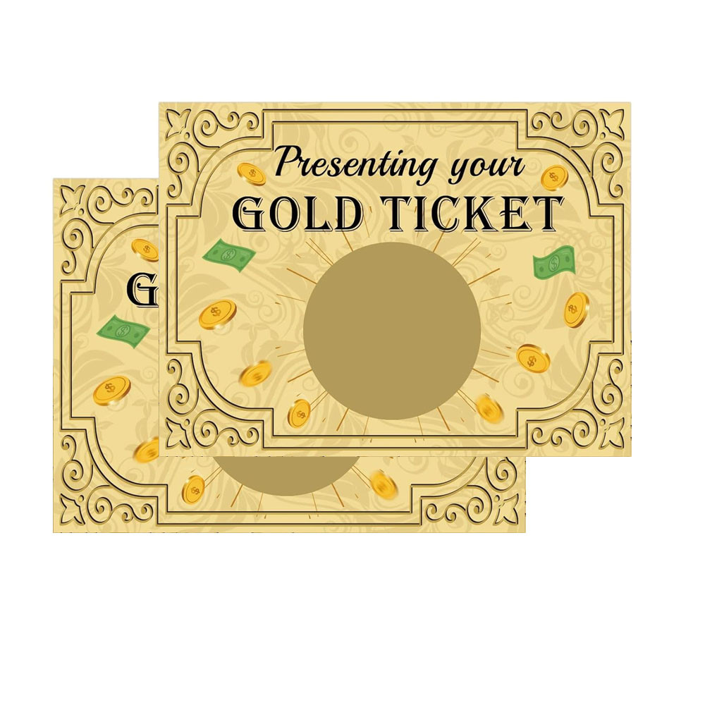 Jual 30Pcs Golden Ticket Scratch Off Cards Make Your Own Golden Scratch ...