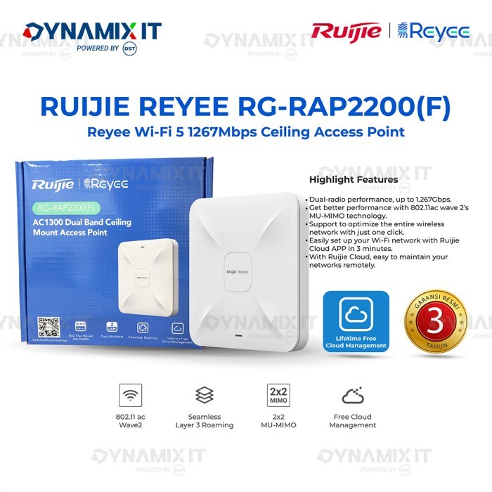 Jual RUIJIE Reyee RG-RAP2200(F) AC1300 Dual Band Access Point | Shopee ...