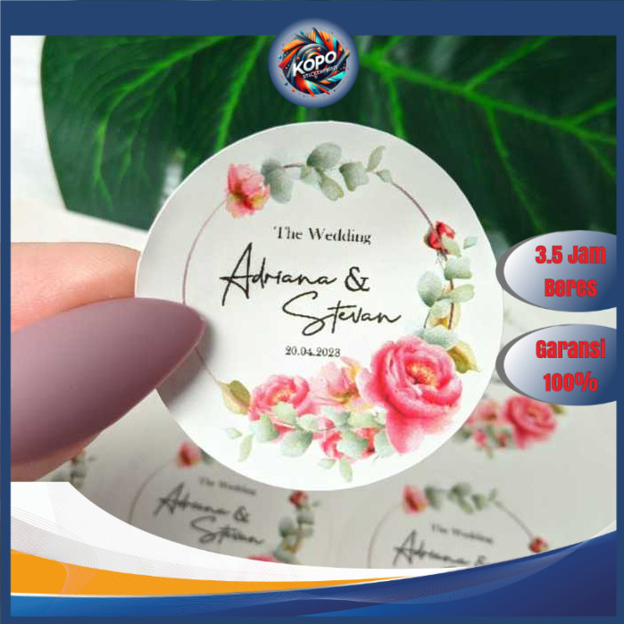 Jual KOPO 2-4 Stiker Wedding Souvenir Sticker Custom Ucapan Nikah Label ...