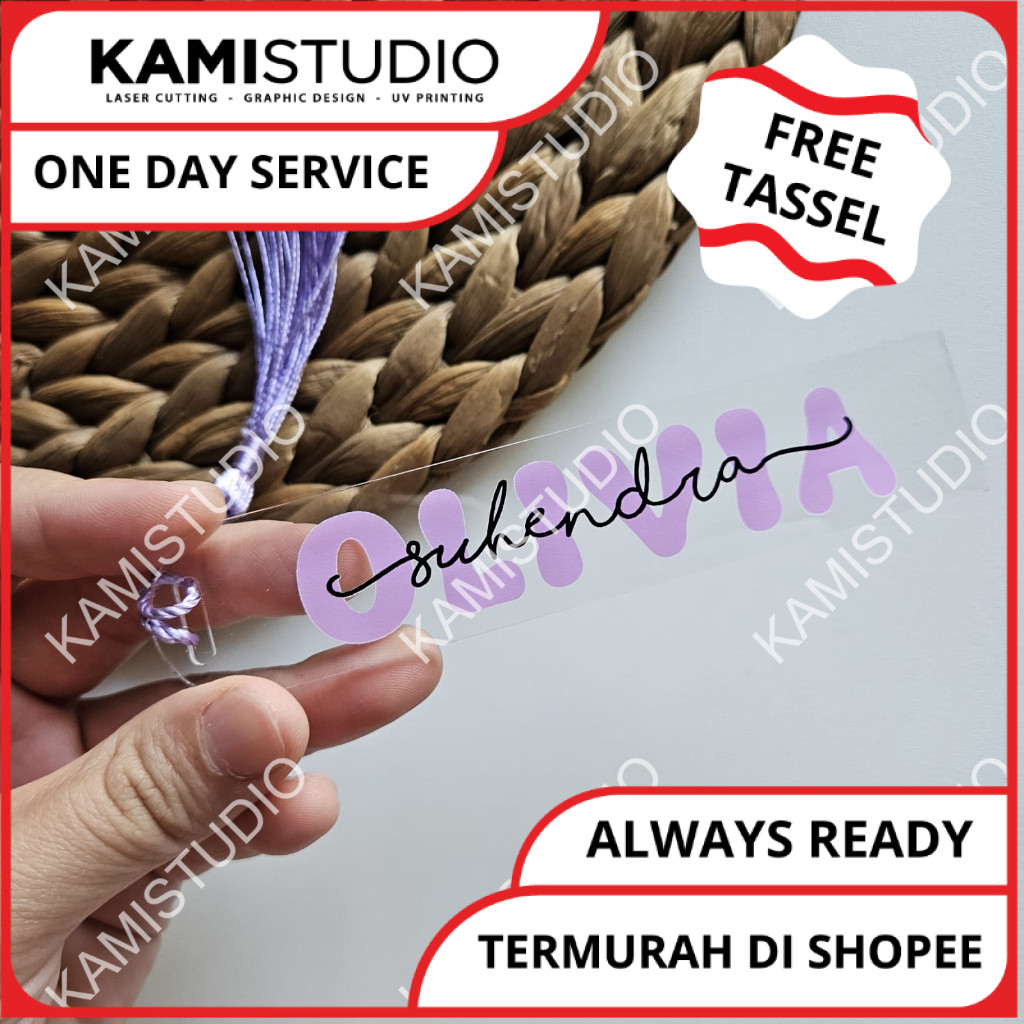 Jual BOOKMARK FULL NAME TWO COLOURS/ PEMBATAS BUKU NOVEL / UCAPAN ...