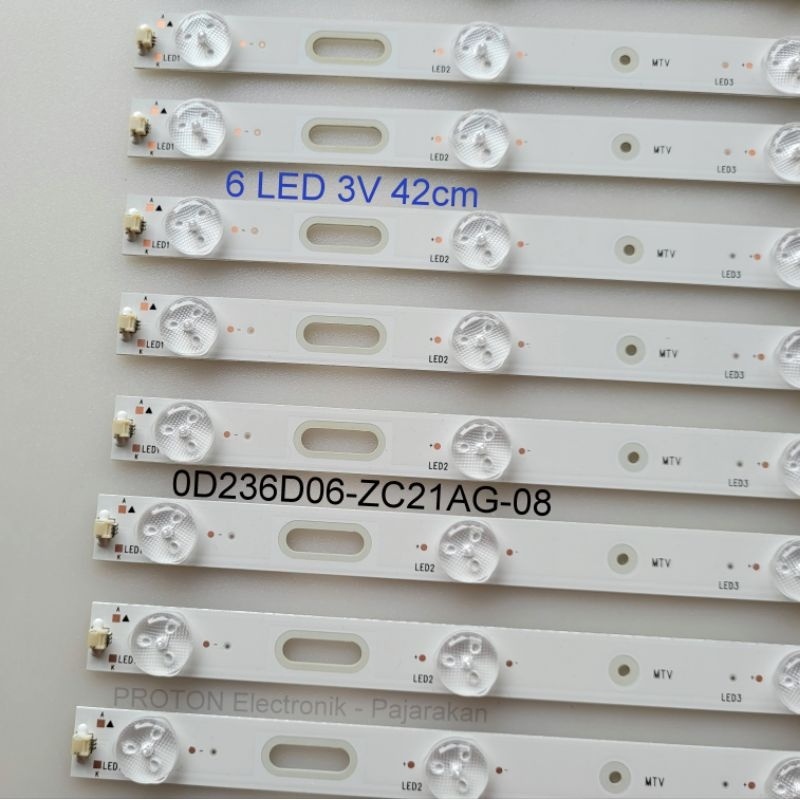 Jual Lampu Backlight LED TV Polytron 6 kancing cembung 42cm alumunium ...