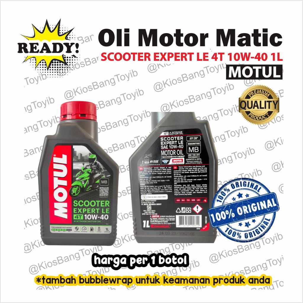 Jual Oli Mesin Motor Matic Motul SCOOTER EXPERT LE 10W-40 (1Liter) Original | Shopee Indonesia