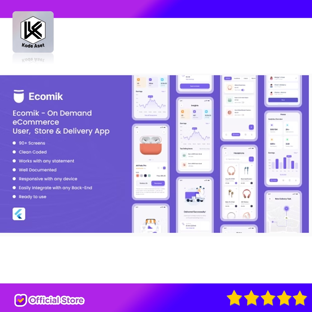 Jual SOURCE CODE APLIKASI ECOMIK – ECOMMERCE FLUTTER APP TEMPLATE FOR ...