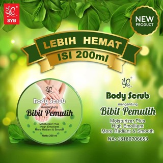Jual LULUR PEMUTIH BADAN SYB BODY SCRUB BIBIT PEMUTIH BPOM 100ML ...