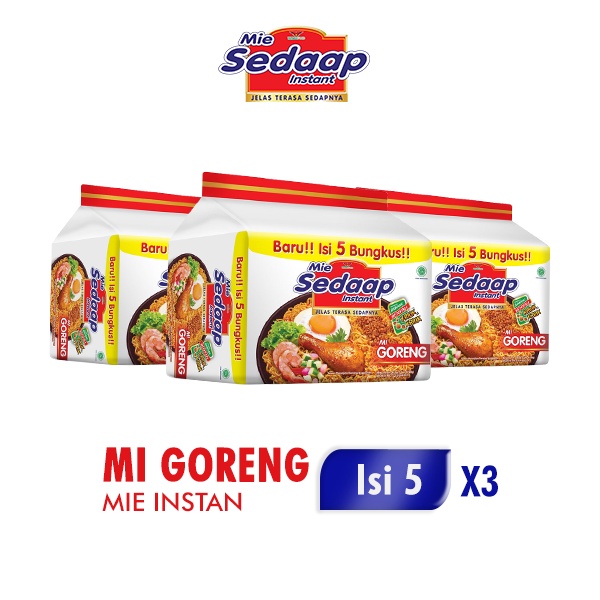 Jual Sedaap Mie Instan Goreng Isi 5 Bag 90 gr x3 | Shopee Indonesia
