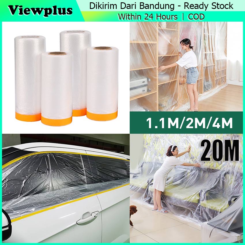 Jual 20M Plastik Tutup Furniture Covering Film Masking Tape Ksatria ...