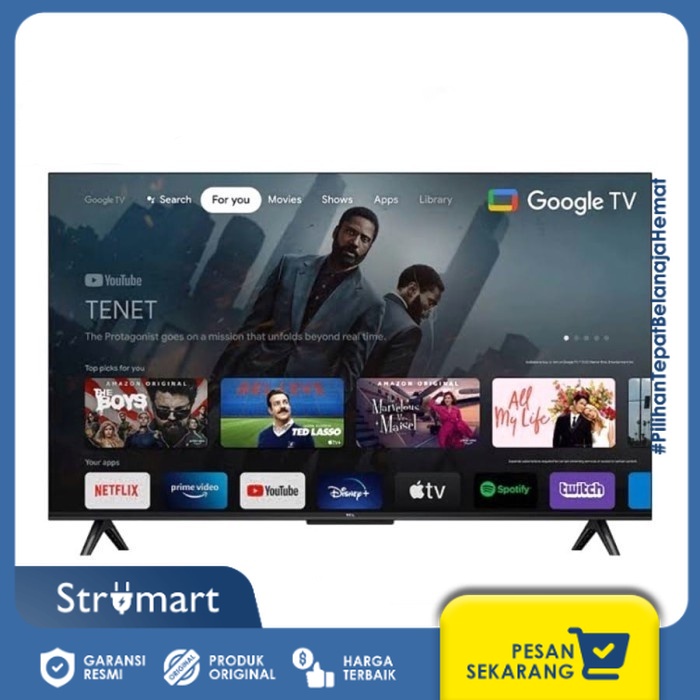 Jual TV TCL EDGELESS 43 inch/55INC/65INC P635 UHD 4K SMART LED GOOGLE ...