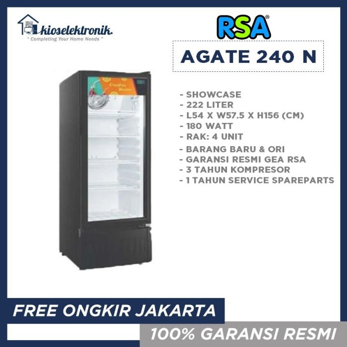 Jual RSA Showcase AGATE 240 - 222Liter - Agate-240 - Jabodetabek ...