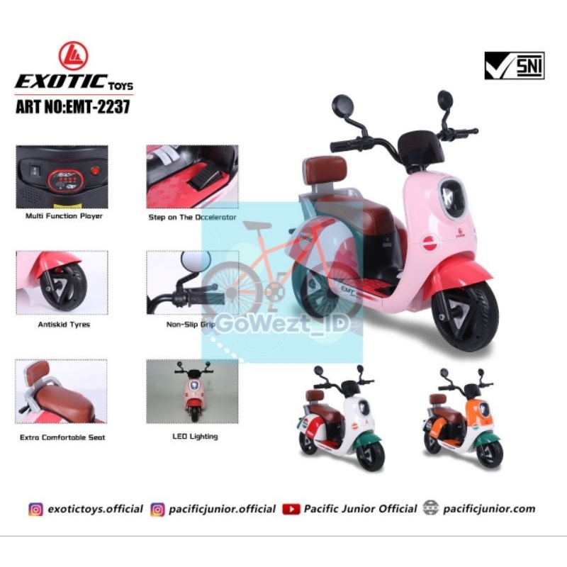 Jual Mainan Motor Motoran Anak Aki Rechargeable Motorcycle Exotic EMT ...