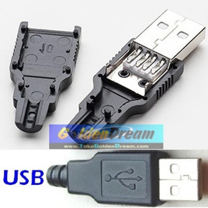 Jual Soket USB kosong tipe jantan - USB socket connector male plug ...