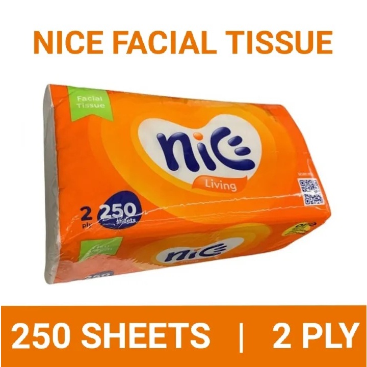 Jual Tissue NICE 250 Sheet 2ply Facial Tisu Wajah merek Nice 250 lembar ...