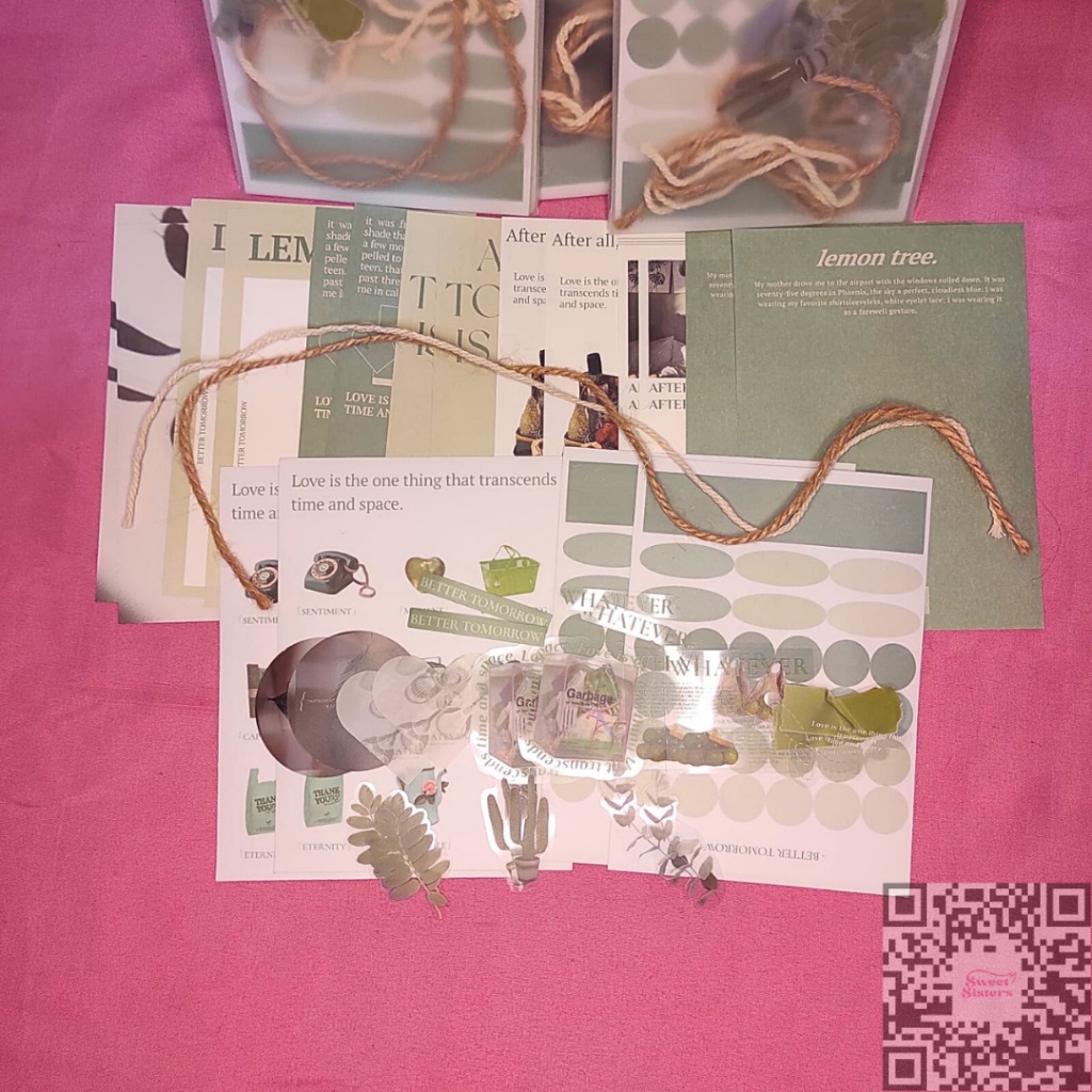 Jual Paket Starter Kit Journaling Green Theme DIY Scrapbook ...