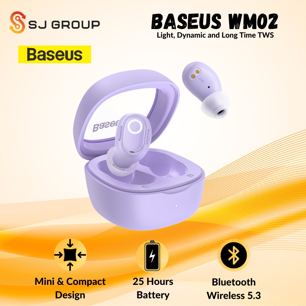 Jual Baseus WM02 TWS True Wireless Bluetooth 5.3 Earphone Mini Earbuds ...