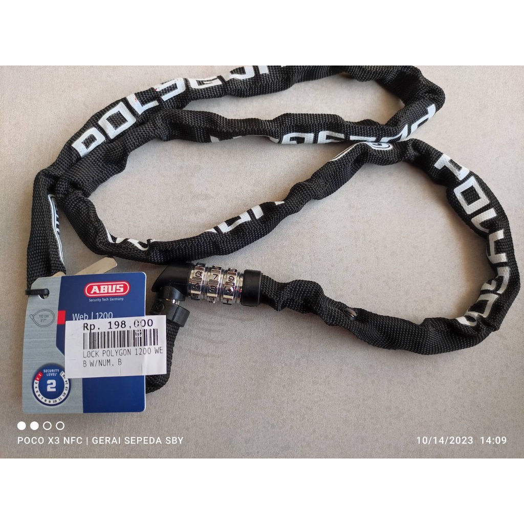 Jual Abus Lock 1200 Web with Number Polygon Kunci Pengaman Sepeda ...