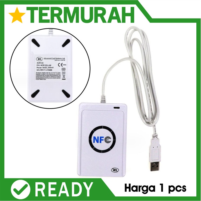 Jual ACR122 ACR122U NFC RFID Reader Writer Smart Card Mifare FeliCa | Shopee Indonesia