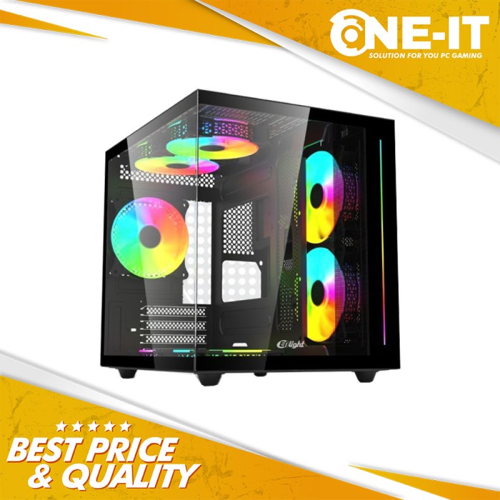 Jual Case PC ENLIGHT Z8 BLACK Micro ATX Mini Tower Casing Komputer 3 ...