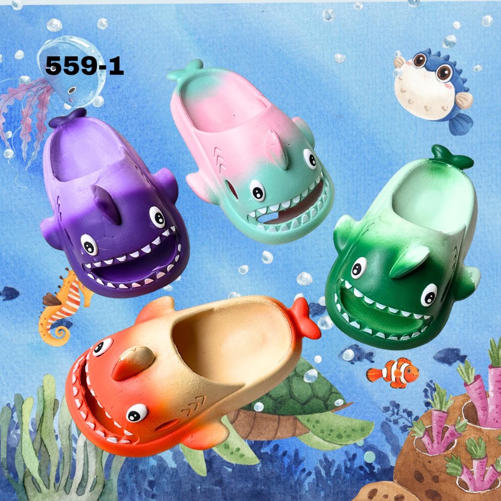 Jual Sandal Anak Terbaru Ikan Hiu Lucu Dengan Kombinasi Warna Cantik ...