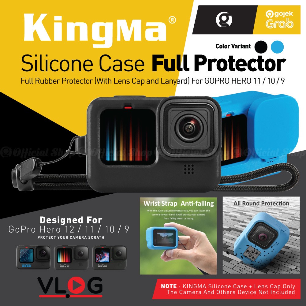 Jual KingMa Silicone Case for GoPro Hero 13 / 12 / 11 / 10 / 9 + Lens ...