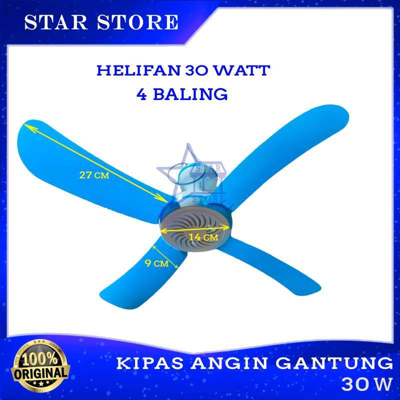 Jual Kipas Angin Gantung 30W / baling ceiling Helifan 30 WATT MINIFAN ...