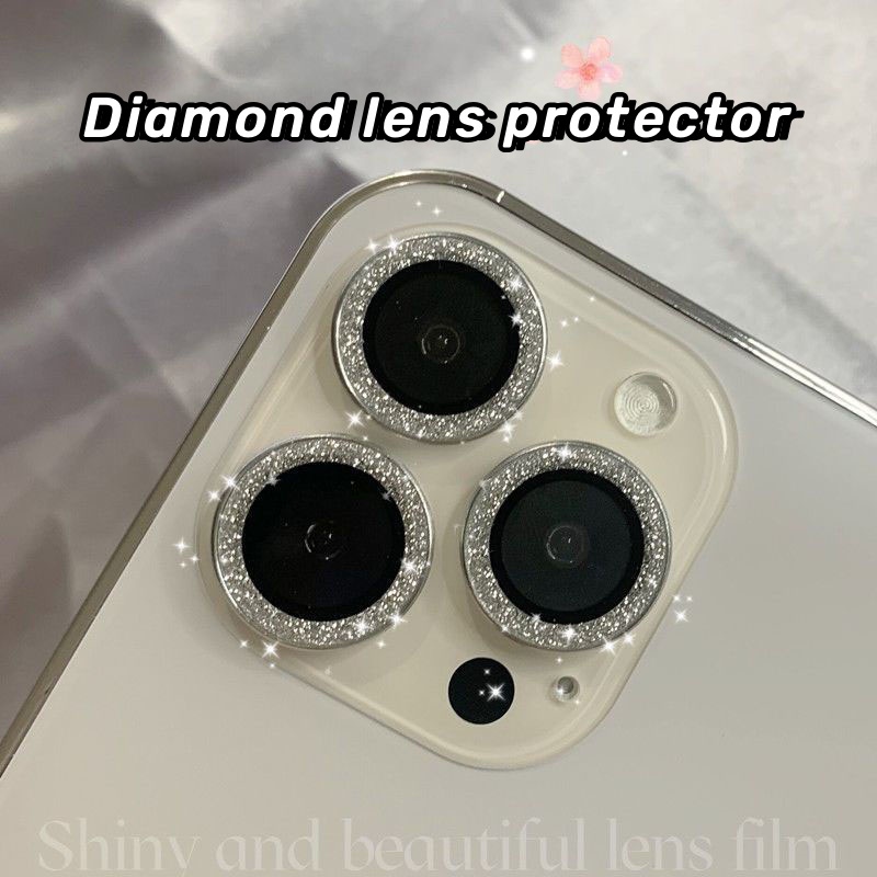 Jual Glitter Diamond Camera Lens Protector For iPhone 15 14 13 Pro Max ...