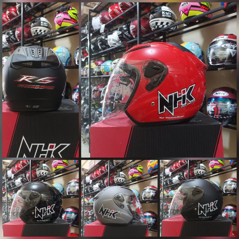 Jual HELM NHK HALF FACE NHK R6 NHK R 6 SOLID GREY GLOS NHK R6 POLOS ...