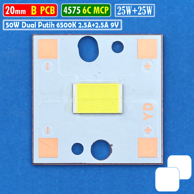 Jual MCP B 4575 20mm 50W 6C Dual Putih Putih LED Projie Dakar RTD AES 9V | Shopee Indonesia