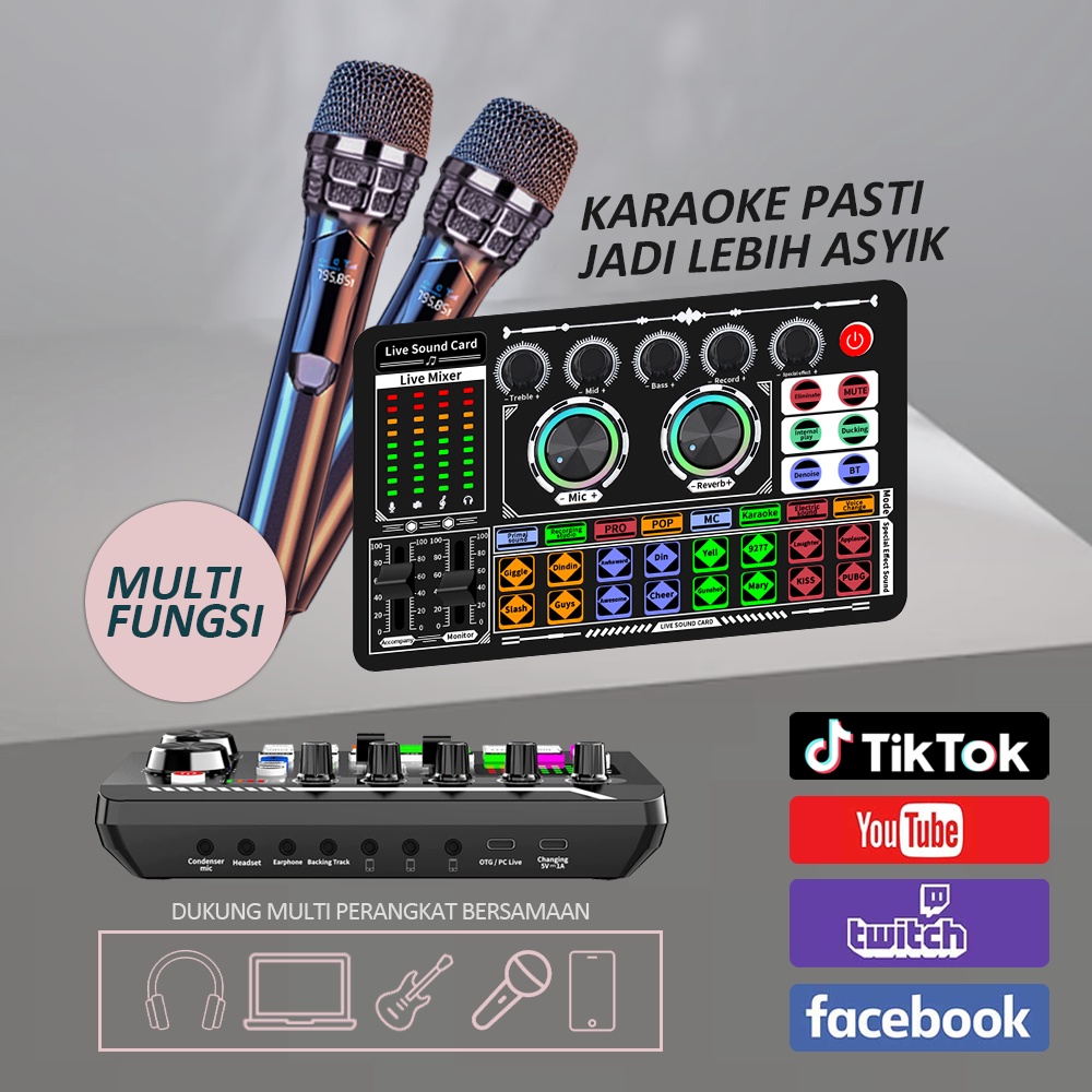 Jual Bonkyo F999/F999NEO Wireless Microphone sound card khusus set ...