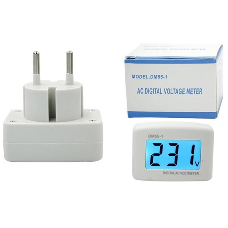Jual DIGITAL VOLTMETER DM55-1 AC VOLT METER 220V PLUG EU ALAT UKUR ...
