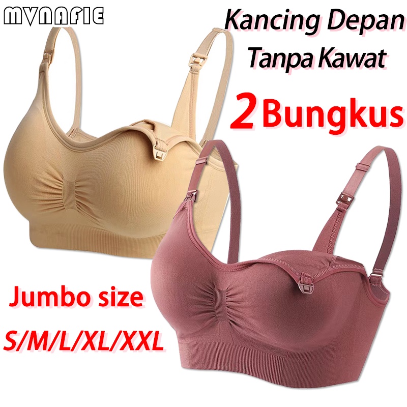 Jual Bra BH Menyusui 1-2pcs Seamless Jumbo Kancing Depan Tanpa Kawat ...
