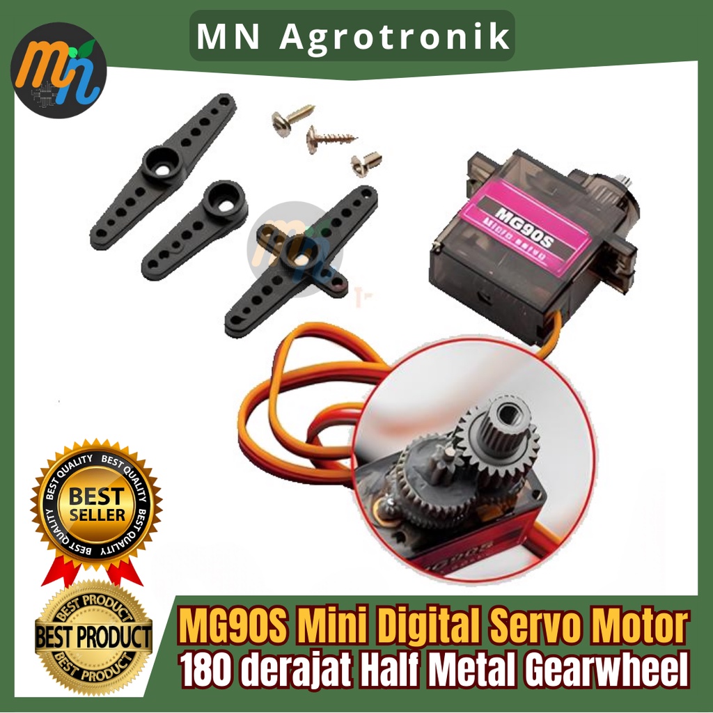 Jual MG90s Micro Servo MG90 Metal Gear High Speed 180 degrees | Shopee ...