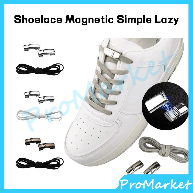 Jual 1 Set Tali Sepatu Magnet Simple / Shoelace Magnetic Simple Lazy ...