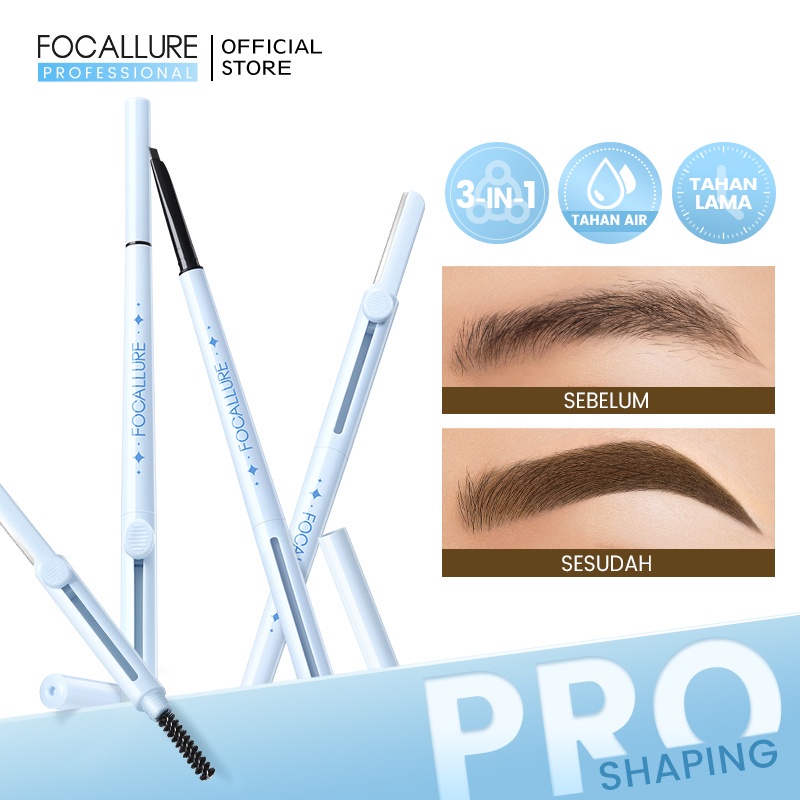 Jual FOCALLURE 3-in-1 Eyebrow Pencil Pro-shaping Multi-use Precision ...