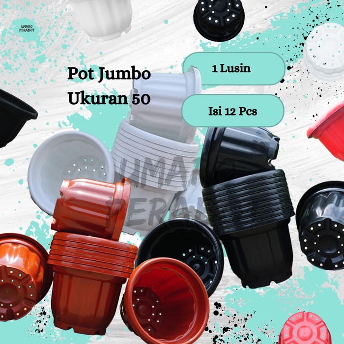 Jual GROSIR 1 Lusin Pot Jumbo Ukuran 50 / Pot Besar / Tabulampot / Pot ...