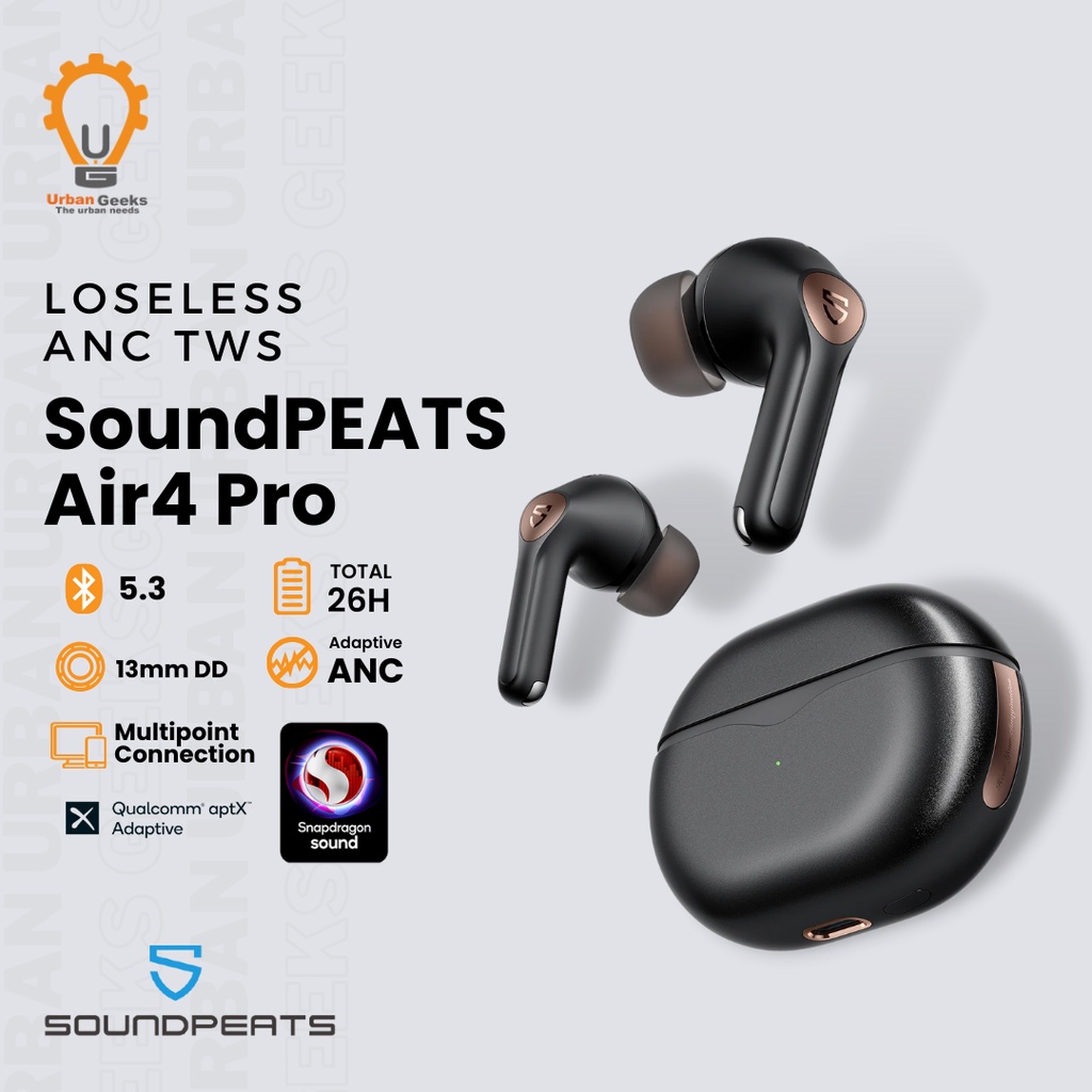 Jual TWS SoundPEATS Air 4 Pro Adaptive Hybrid ANC Bluetooth 5.3 APTX ...